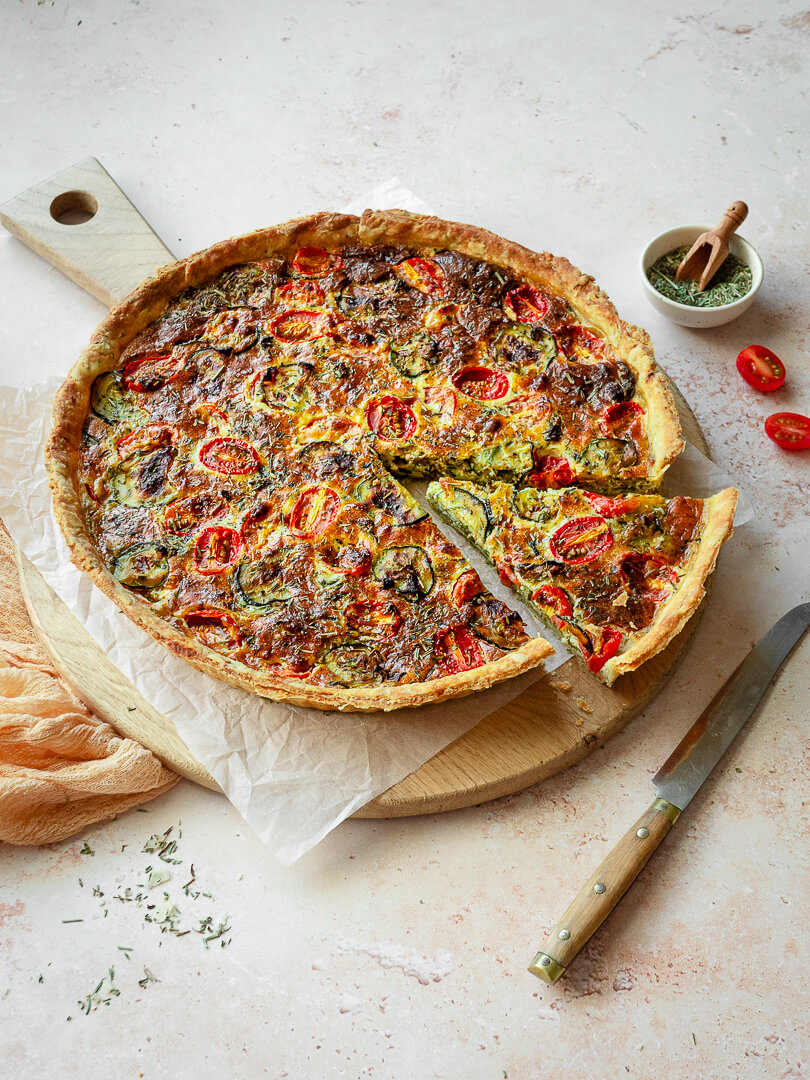 Quiche Courgette Parmesan Et Tomates Cerise Cannelle Et Coriandre