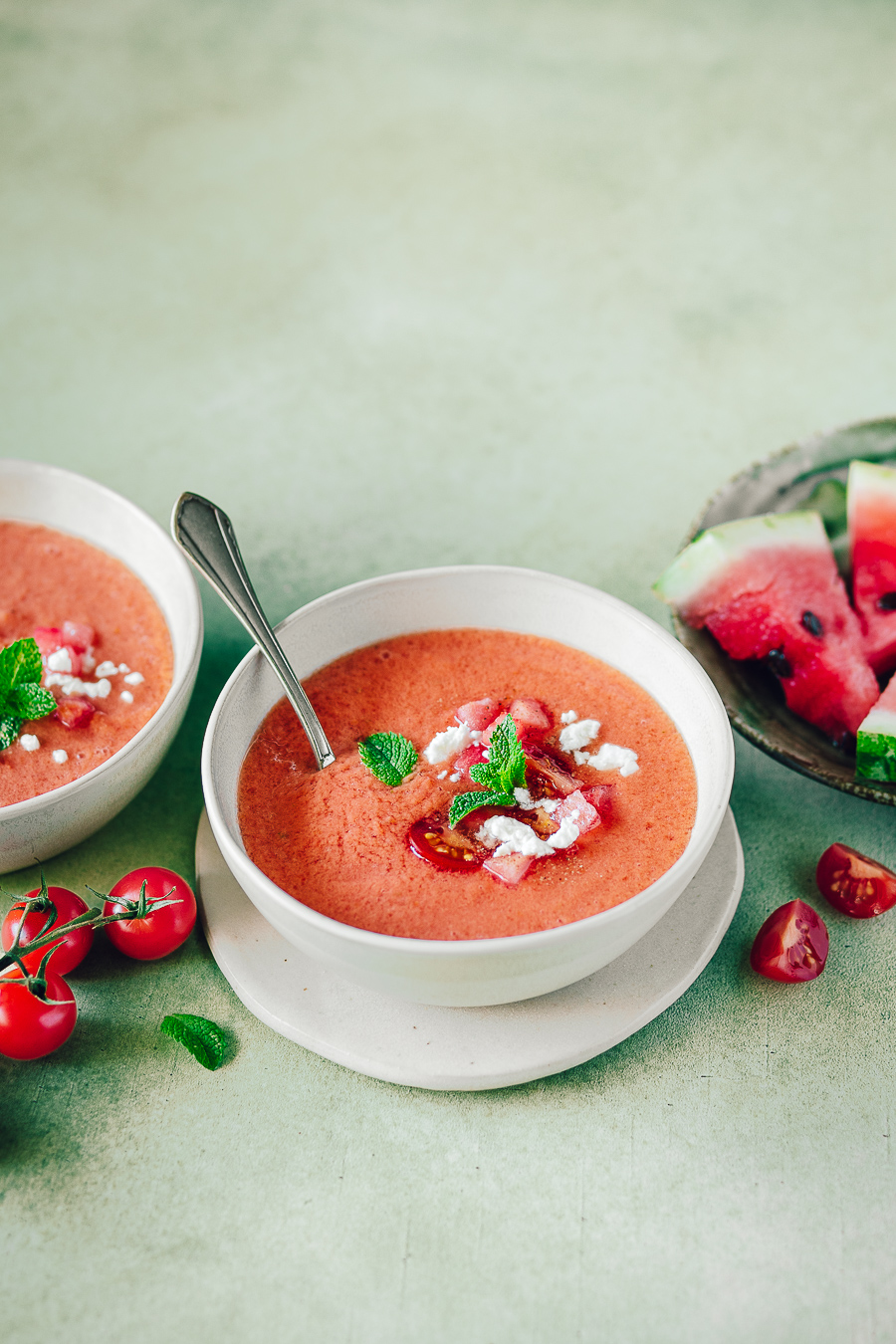 Gaspacho tomates, pastèque et menthe | Cannelle et Coriandre